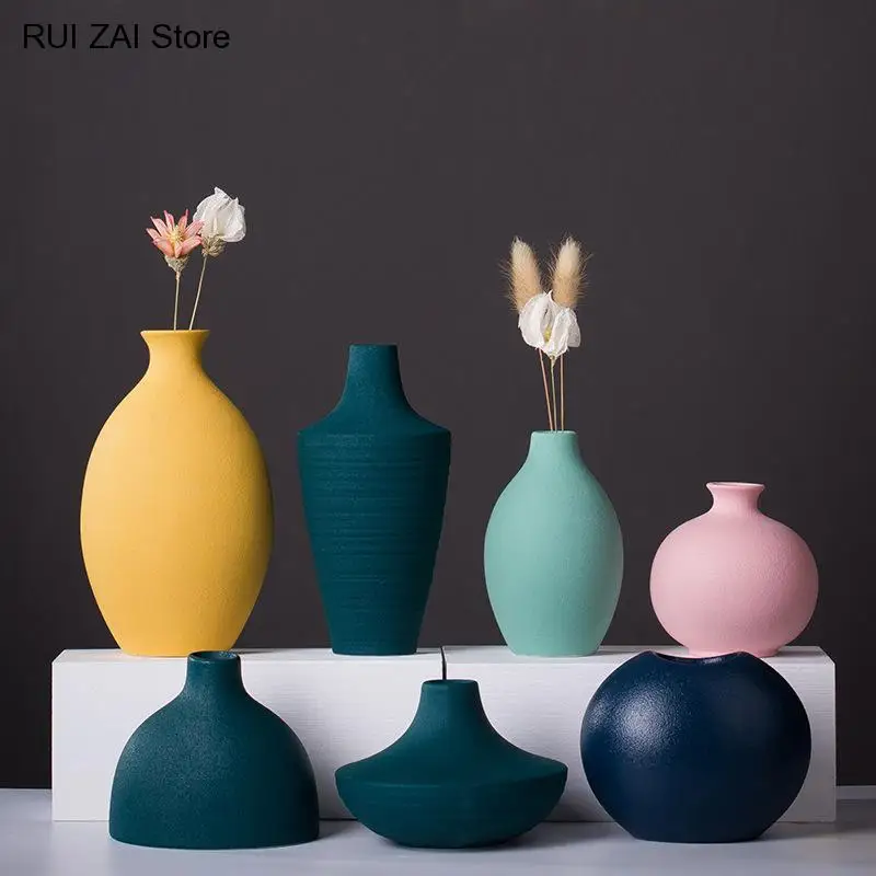 New-Creative-Ceramic-Small-Vase-Simple-Modern-Home-Decoration-Round ...