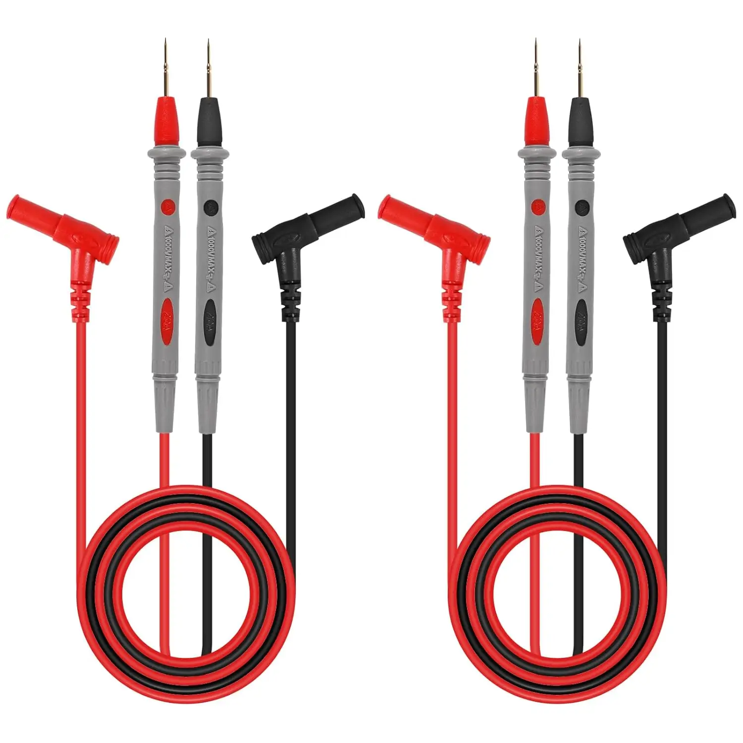 2 Sets Test Leads 1000V 20A Ultra-Sharp Test Probe Lead for Multimeter ...