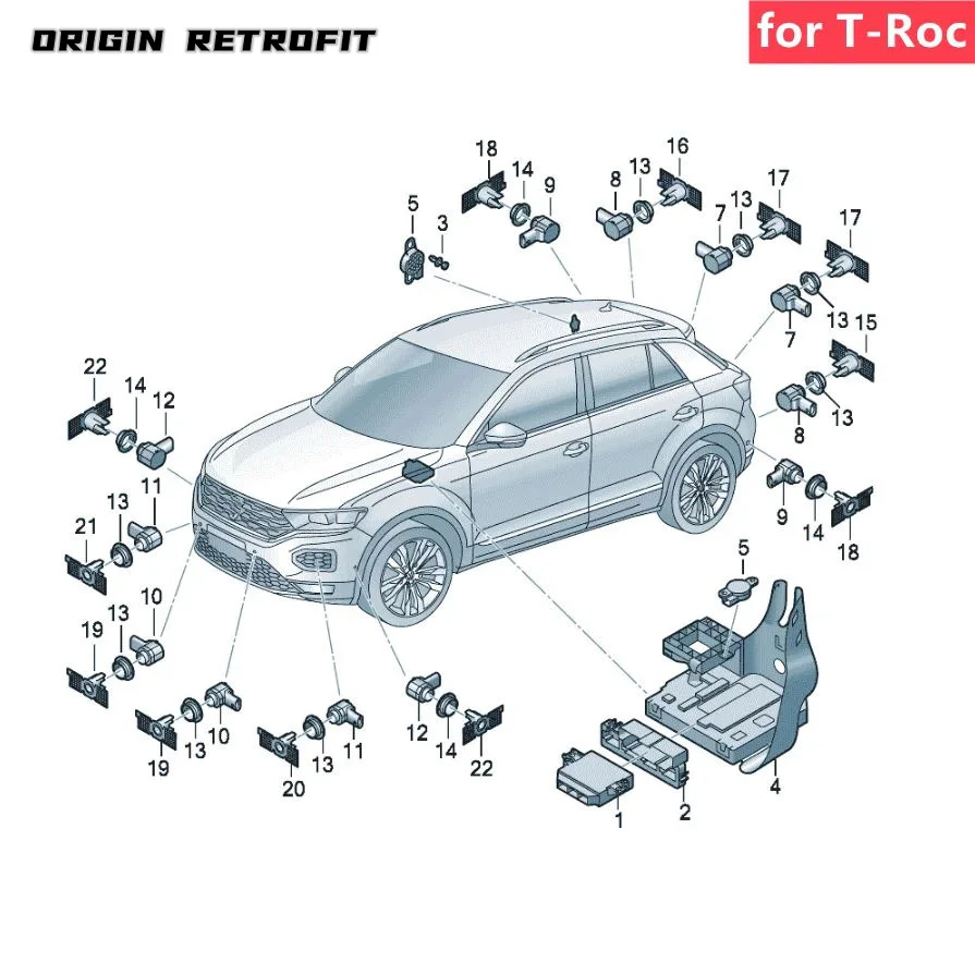 Sensor-dianteiro-e-traseiro-do-radar-do-aux-lio-de-estacionamento-radar ...