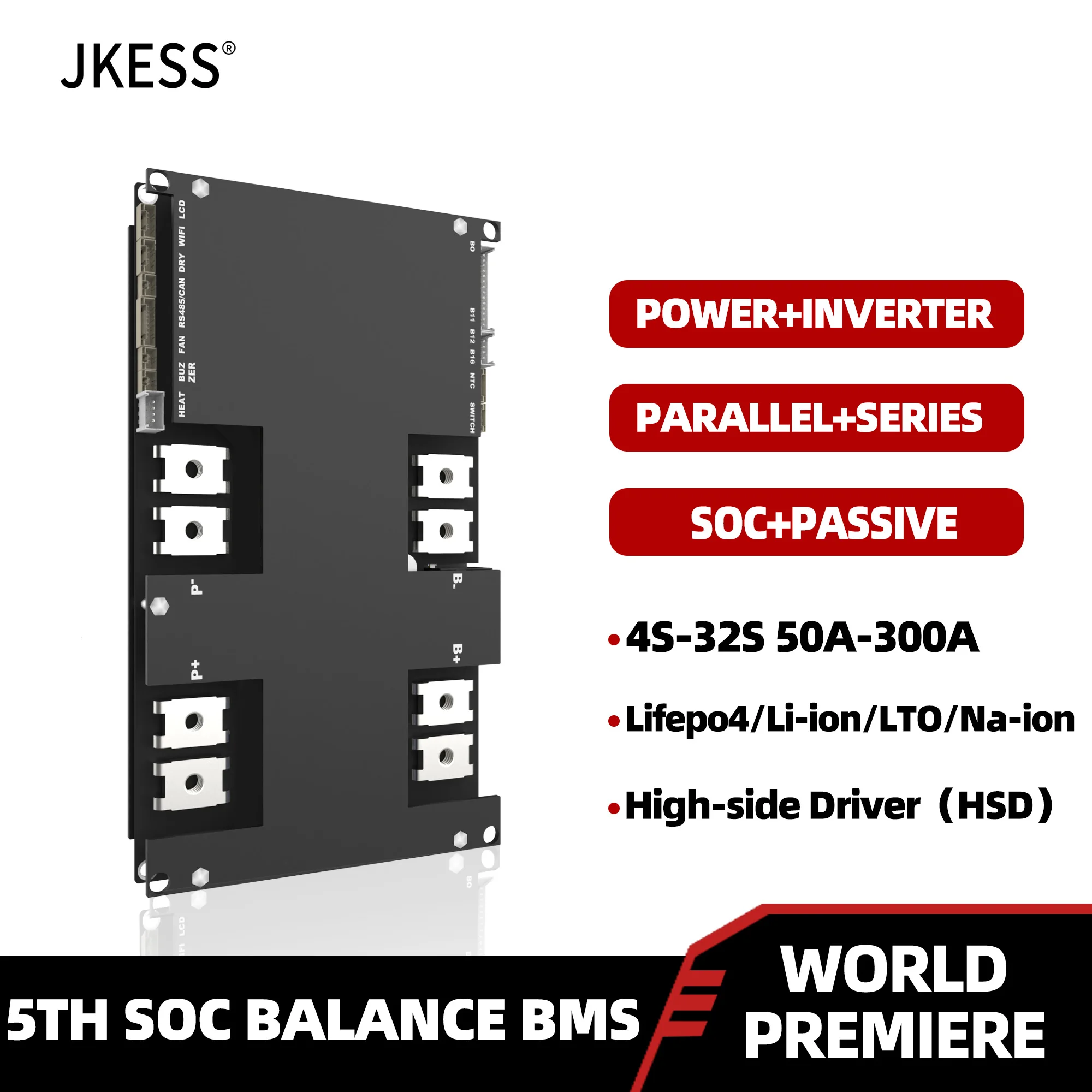JKESS-Soc-Balance-BMS-4S-8S-50A-100A-150A-200A-300A-12V-24V-Lifepo4-LTO ...