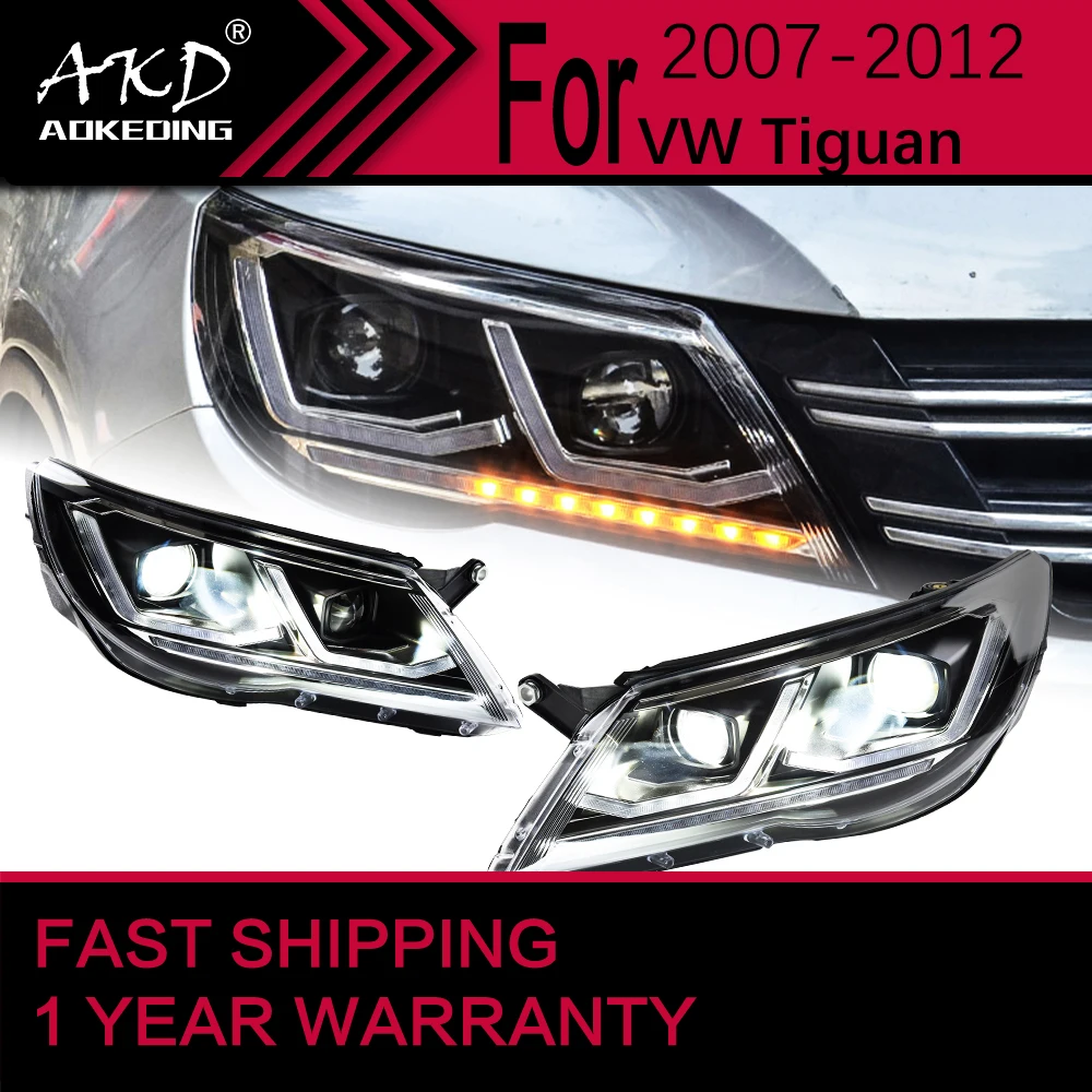 Car Lights for VW Tiguan LED Headlight 2007-2012 Tiguan Head Lamp Drl ...