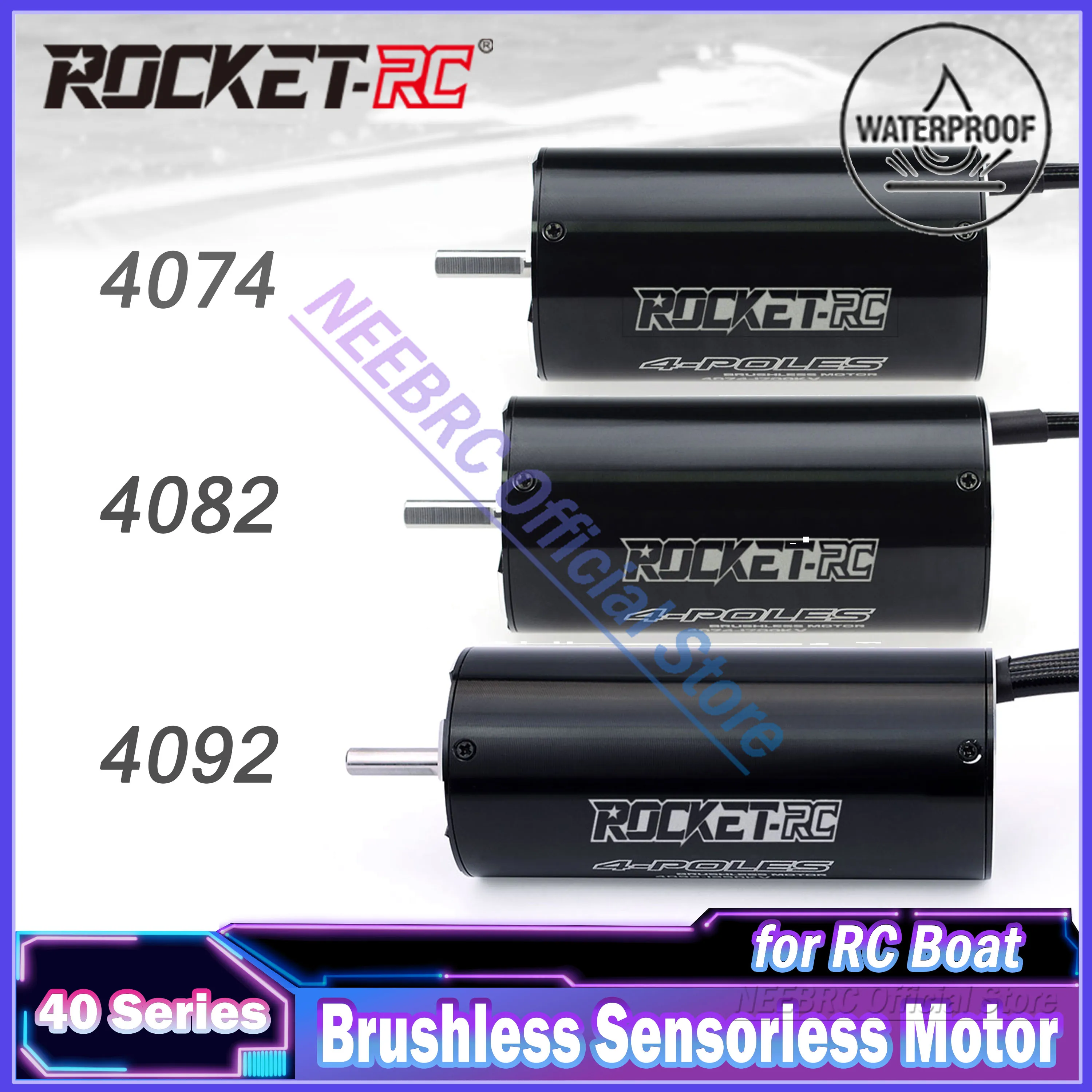 Surpass-Hobby-Rocket-4074-4082-4092-1250KV-2250KV-Waterproof-4-Poles-Sensorless-Brushless-Motor ...