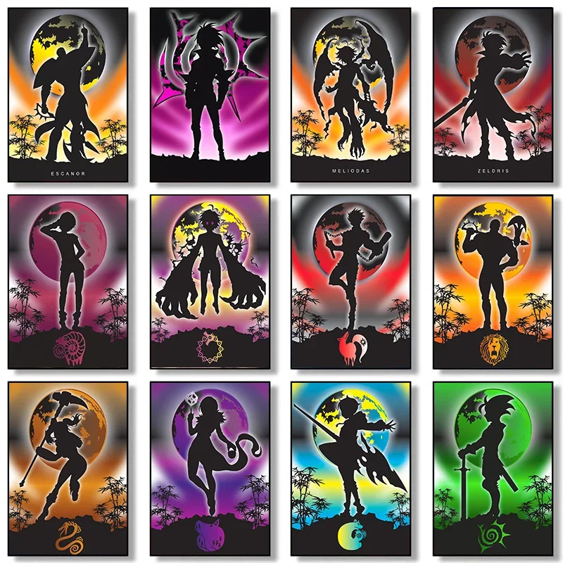 Anime The Seven Deadly Sins Poster Meliodas/Ban Neon Canvas Painting ...