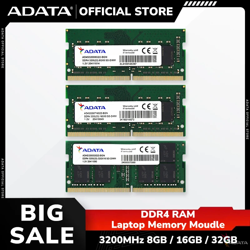 Adata So Dimm M Dulo De Mem Ria Ddr4 3200mt S 8gb 16gb 32gb Ram Port