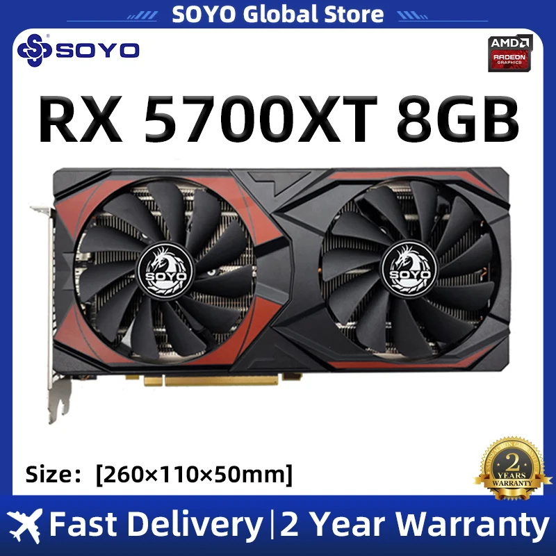 Soyo-rx-5700xt-5500xt-8gb-placa-gr-fica-gpu-gddr6-256-bits-8pin-8pin ...