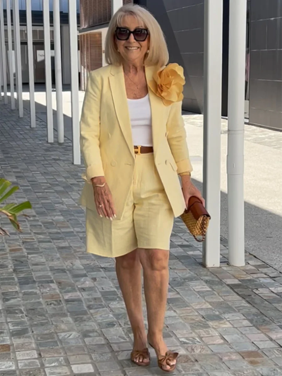 Conjunto-de-cardig-e-shorts-de-manga-comprida-feminino-terno-de-escrit ...