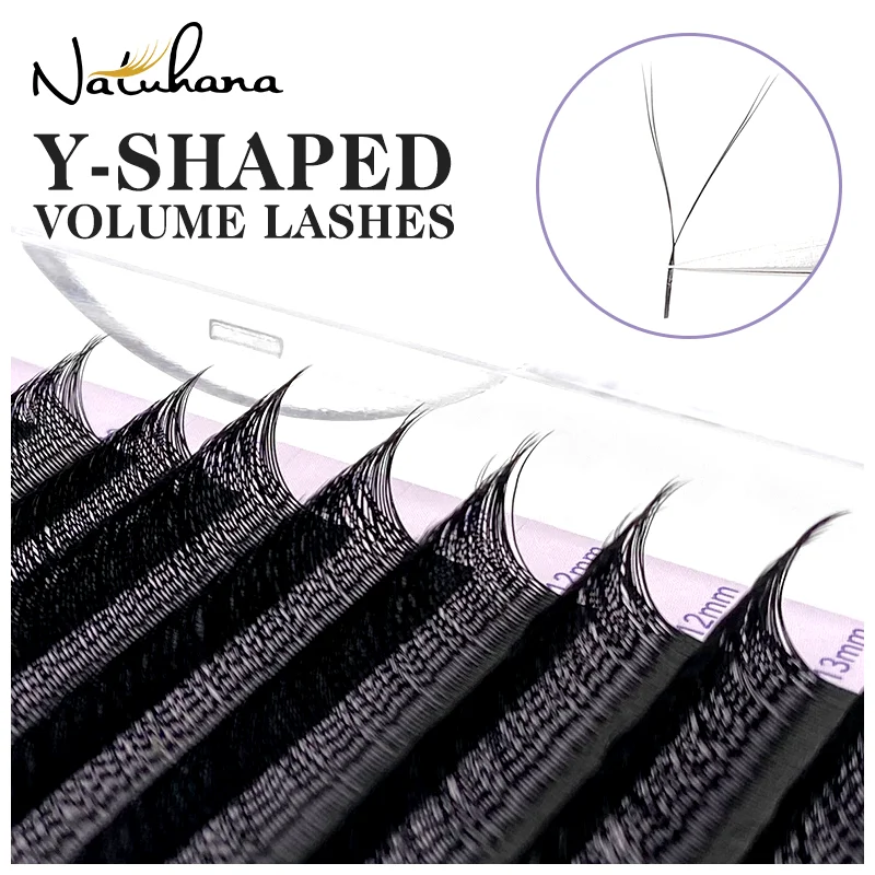 NATUHANA YY Shape Eyelash Extensions Faux Mink Double Tip Eyelashes ...
