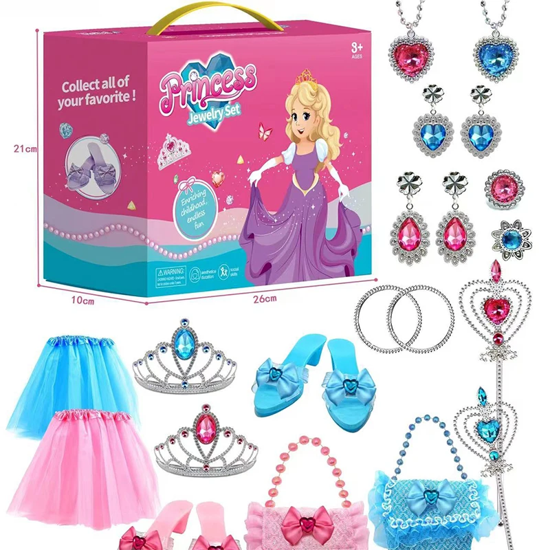 Girls-Princess-Jewelry-Pretend-Play-Set-Accessories-Kits-Toy-Crown-Ring ...