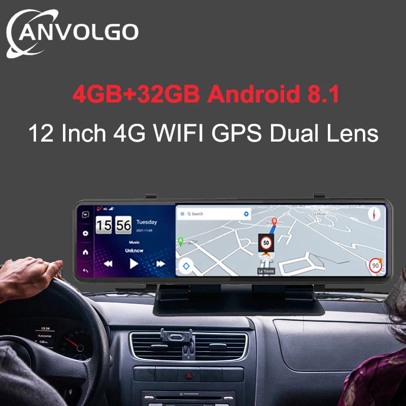 Espejo retrovisor inteligente con cámara Dual para coche, dispositivo ...