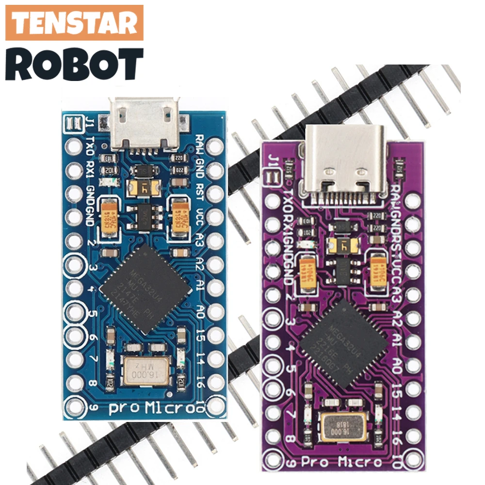 Pro Micro With The Bootloader Black/blue Atmega32u4 5v/16mhz Module ...