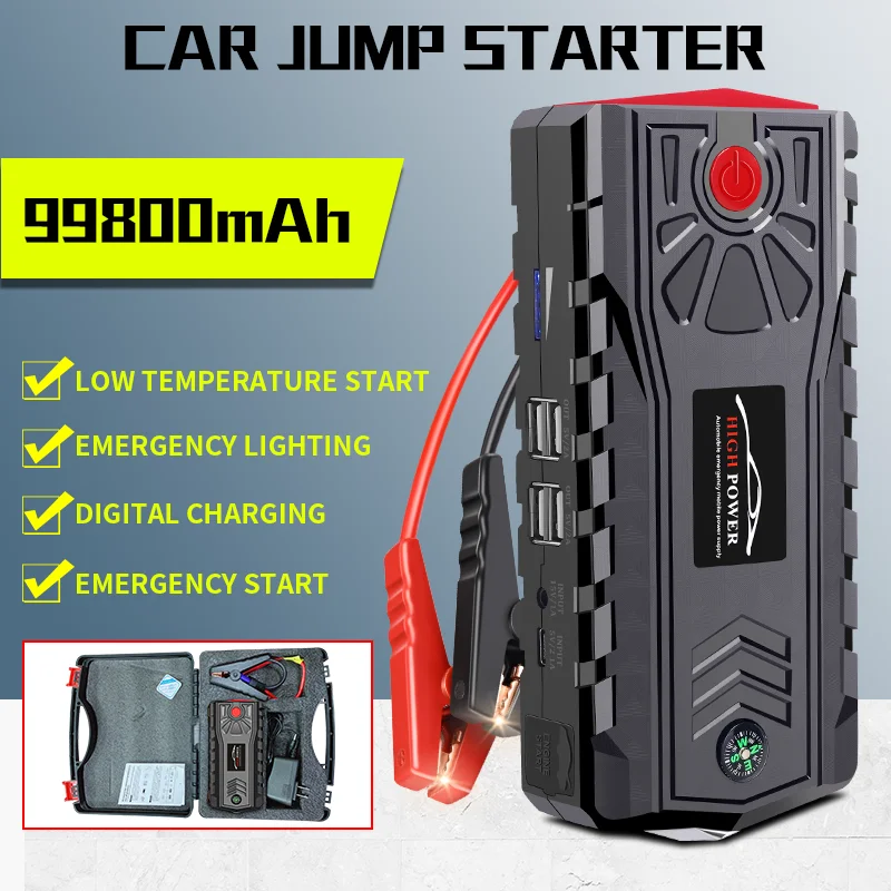 New 99900mAh Car Jump Starter Power Bank 5000A Auto Emergency Battery ...
