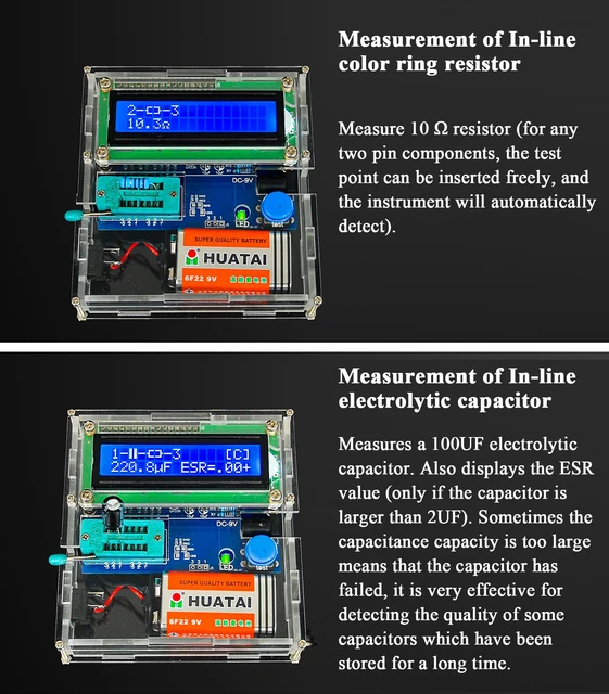 LCD Electrical Usage Meters Mega328 Transistor Tester Kit - LCR ...
