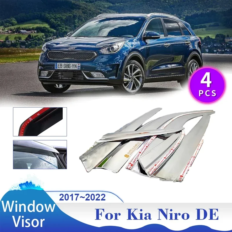 For Kia Niro DE Hybrid 2017~2022 Windows Visor Car Side Sun Rain Guards ...