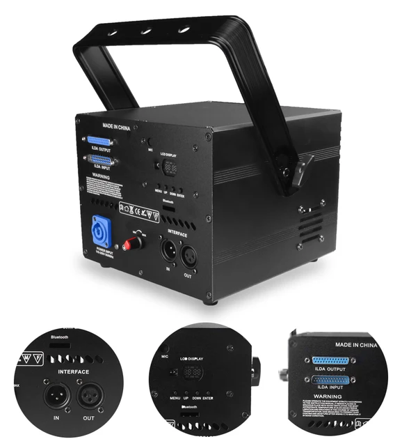 ALIEN 1W 2W DMX RGB Ilda Animation Laser Projector Scanner Professional ...