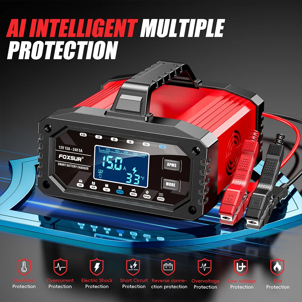 Digital LCD Display Automatic Battery-chargers For Car Truck Boat ...