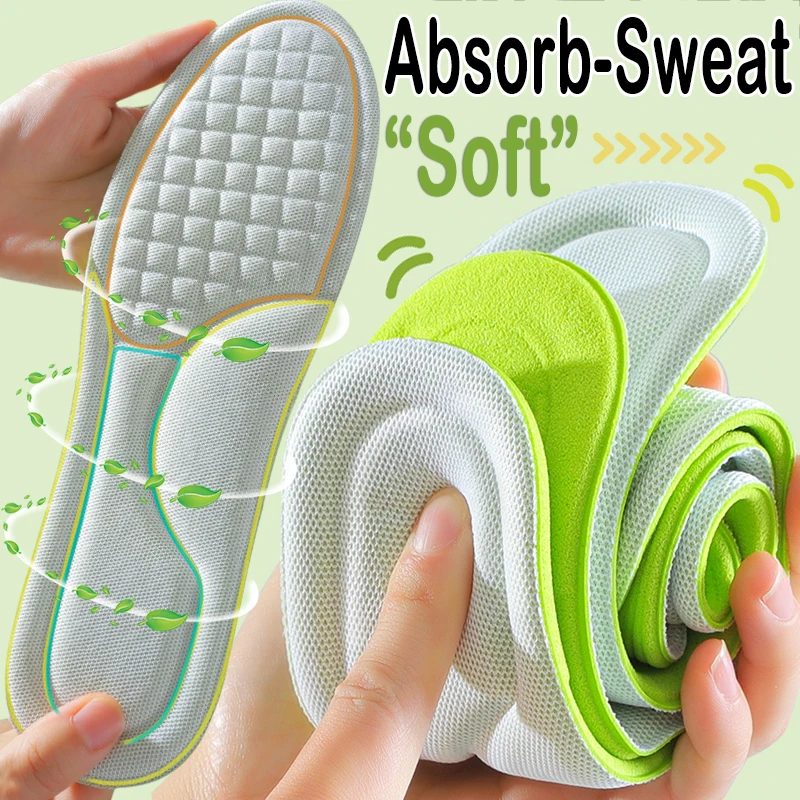 2PCS-Deodorant-Absorb-Sweat-Massage-Sport-Insole-Soft-Memory-Foam ...