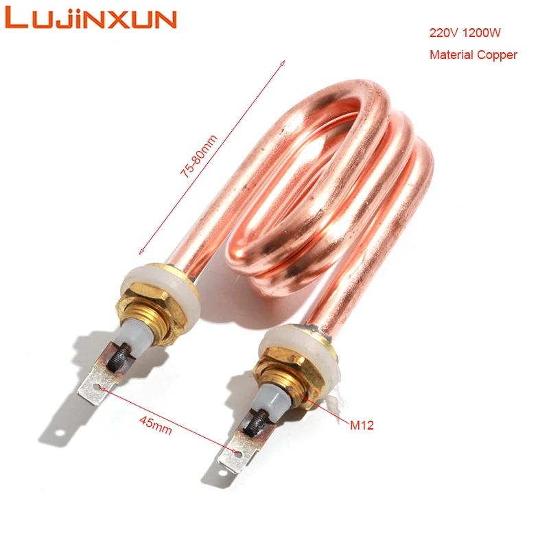 LUJINXUN-Immersion-Electric-Water-Heater-Red-Copper-Tube-220V-1200W-M12 ...