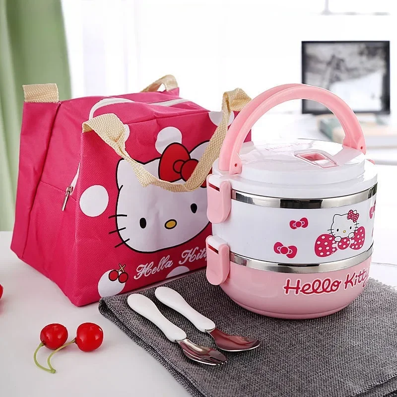 Sanrio-fiambrera-de-acero-inoxidable-Hello-Kitty-Bento-Box-de-doble ...