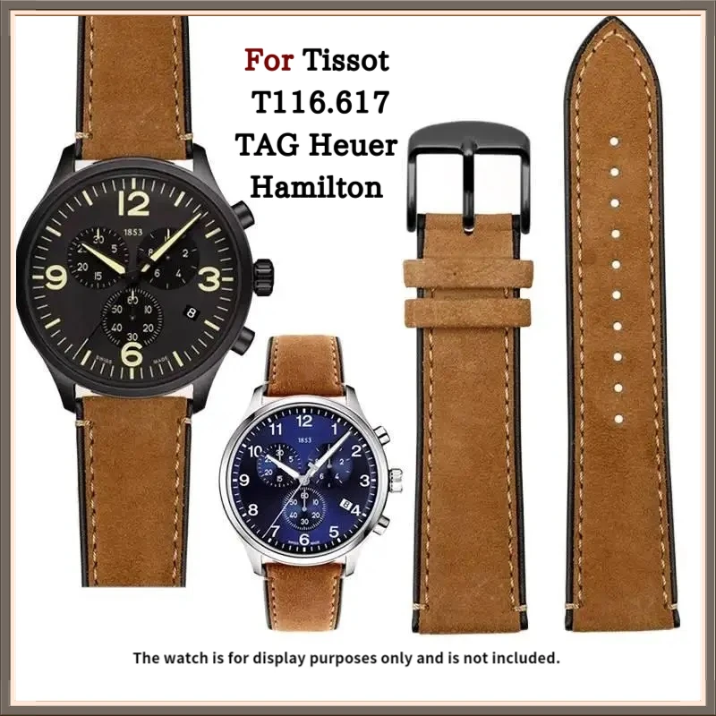 Classic Style Cow Leather Watchband Vintage Frosted Surface For Tissot ...