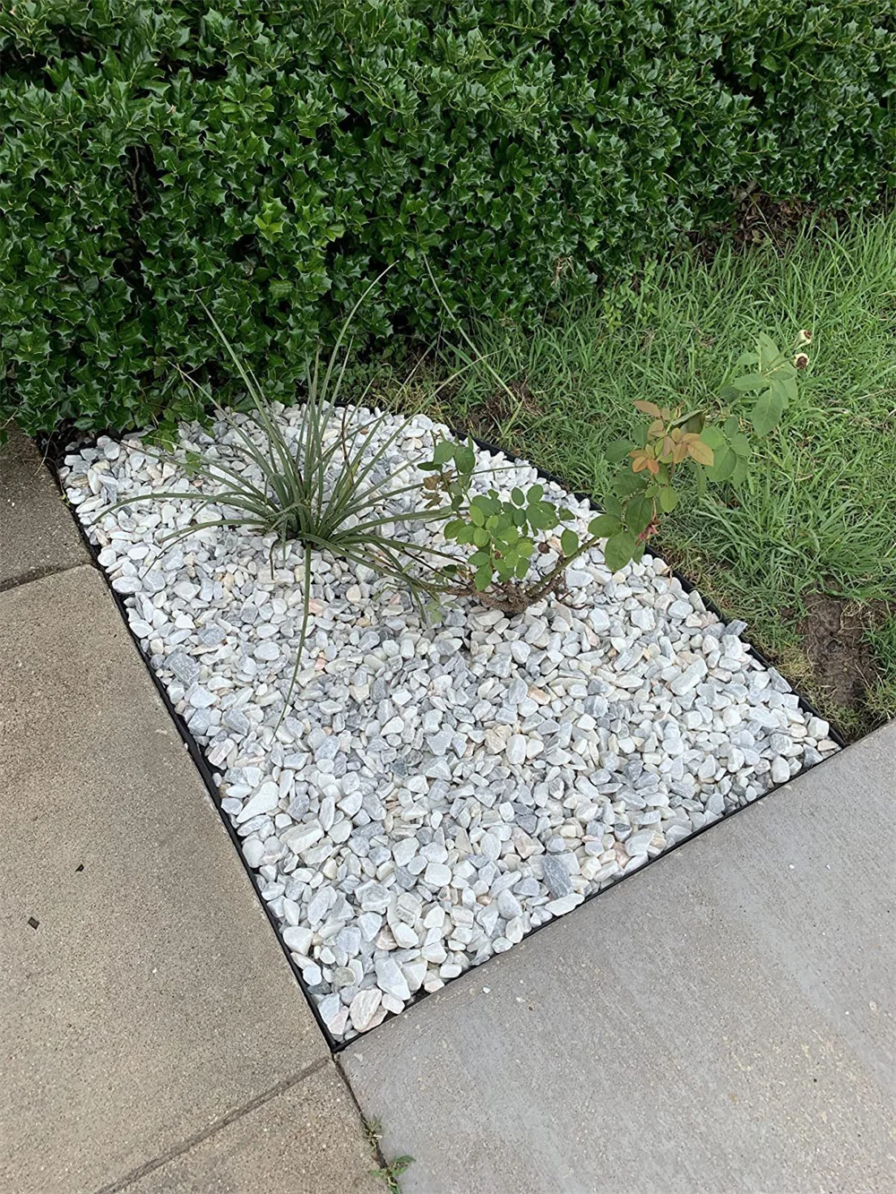 5m Garden Edging Border 15 Stakes L-shaped Stone Grass Barrier ...