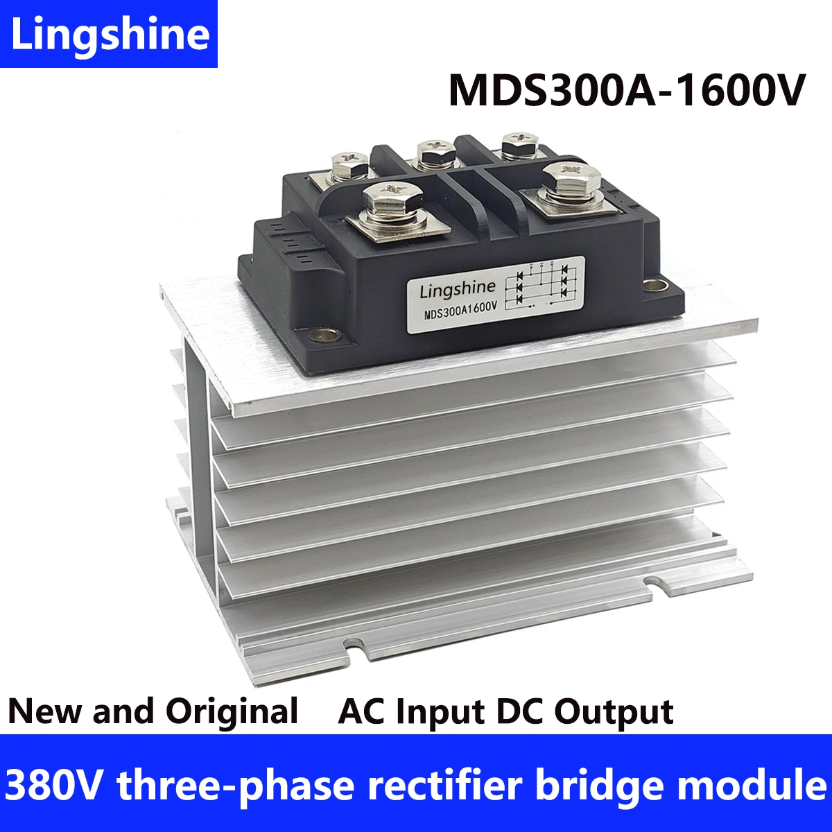 New With Aluminum Heat Sink MDS300A 1600V 3 Phase Diode Bridge ...