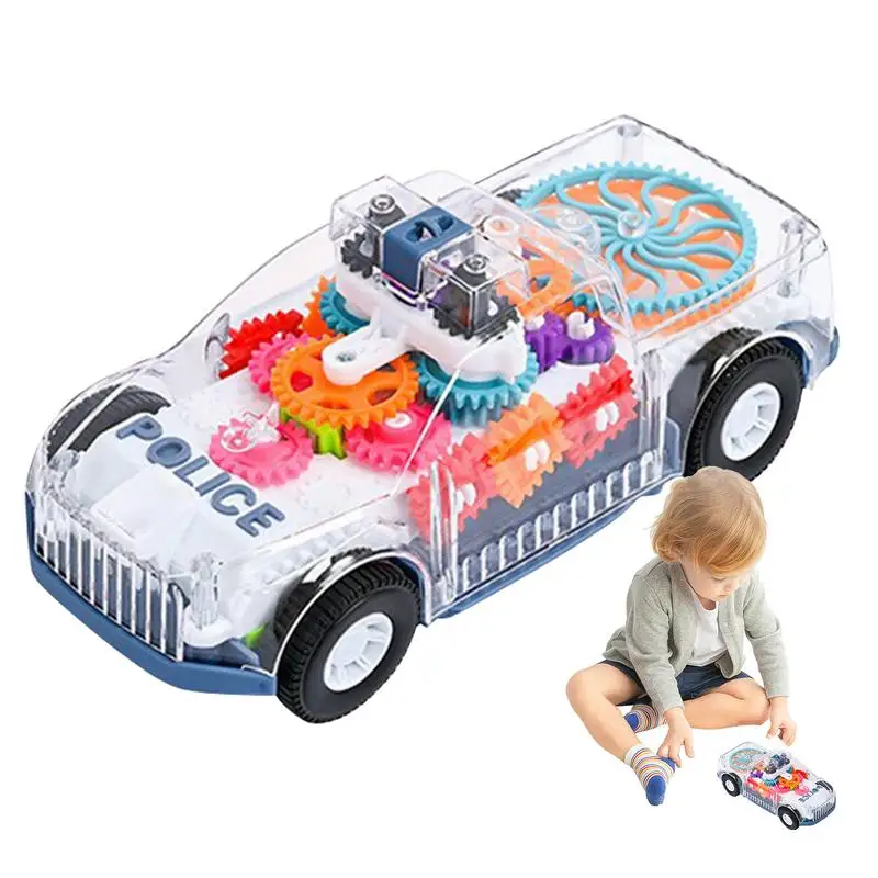 Transparent-Sensory-Car-Toy-Vehicle-With-Colorful-Moving-Gears-Bump-And ...