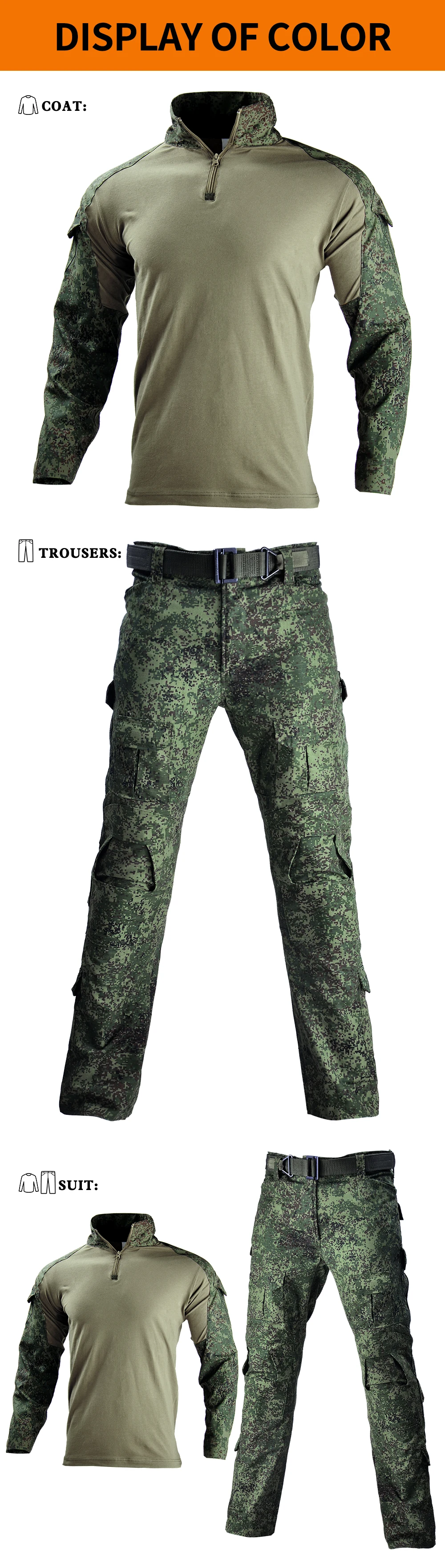 Russian Airsoft Paintball Work Clothing Military Uniform Multi Pockets ...