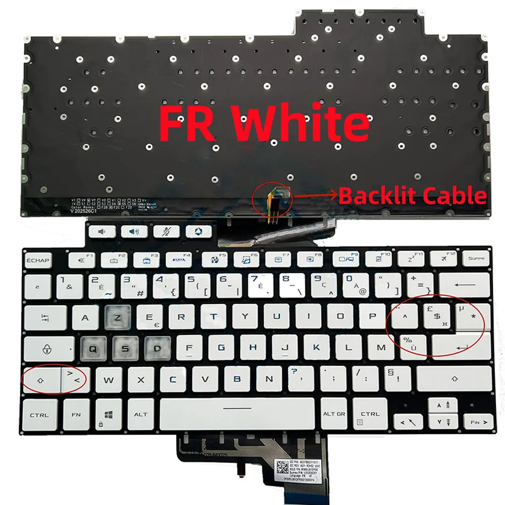 French-Azerty-Backlit-Keyboard-For-ASUS-TUF-Dash-F15-FX516-FA516 ...