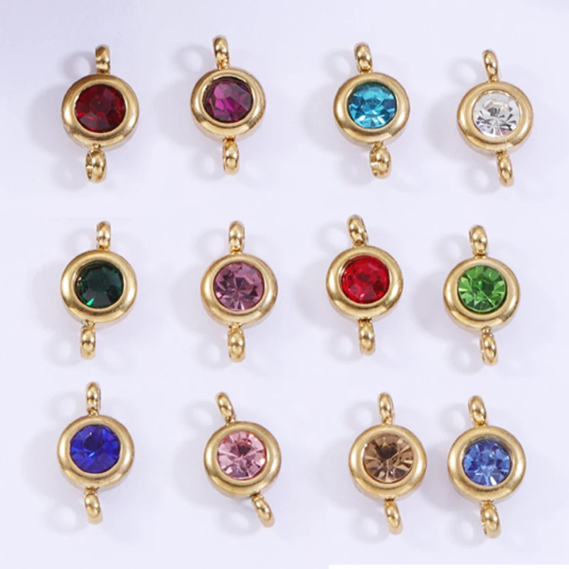 Stainless Steel Birthstones Pendants | Birthstone Beads Jewelry Making ...