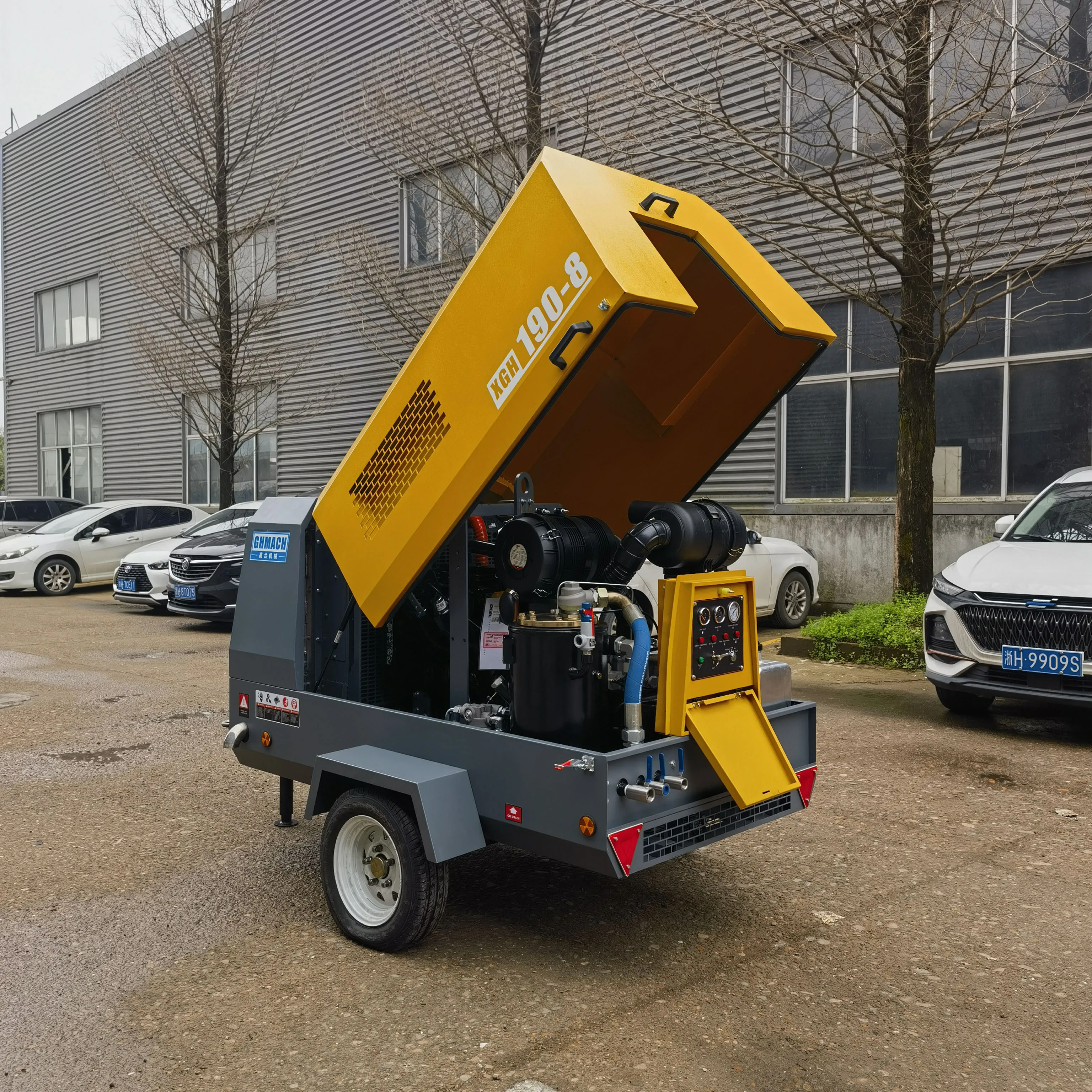 Compresseur à vis industriel Diesel pour remorque Portable de haute ...