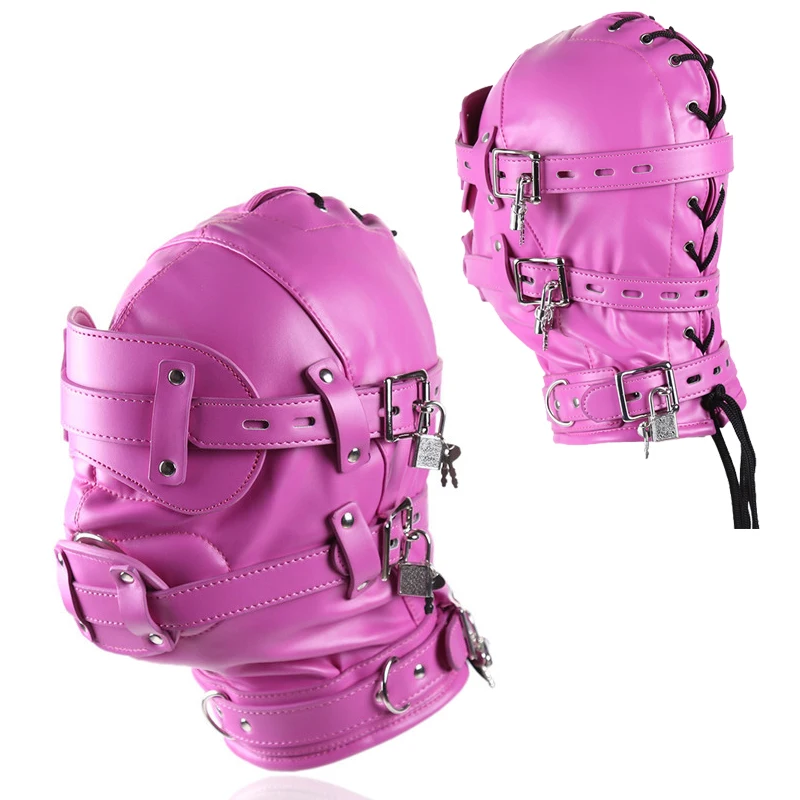 Faux-Leather-Pink-PU-Sexy-Hood-Masks-Costumes-Adult-Cosplay-Party-Face ...