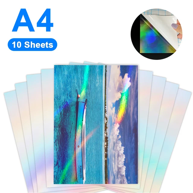 10 Sheets Waterproof Cold Laminating Film A4 Hologram Star Dot Self ...