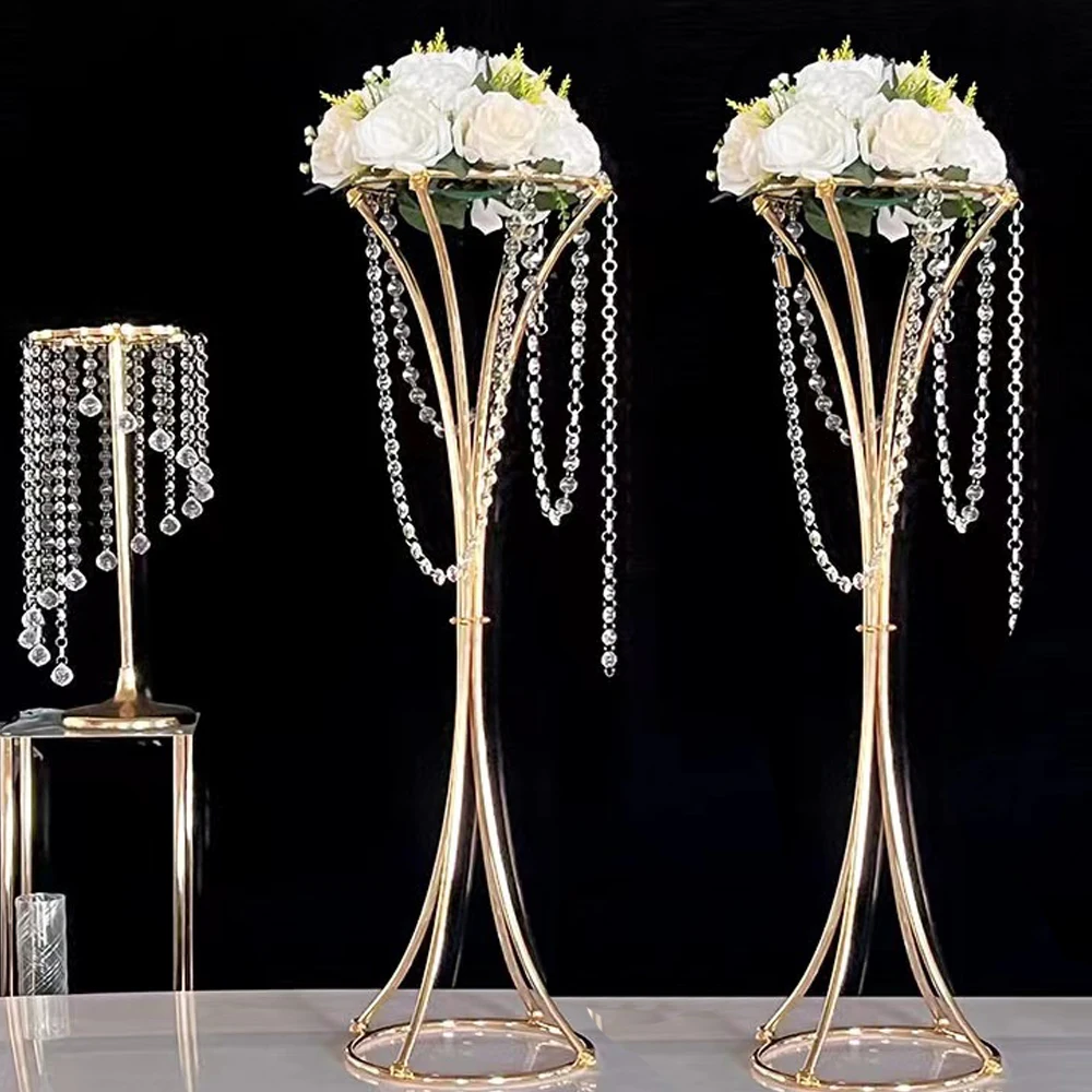 10Pcs/Lots Vases Gold Flower Stand Metal T Road Lead Wedding ...