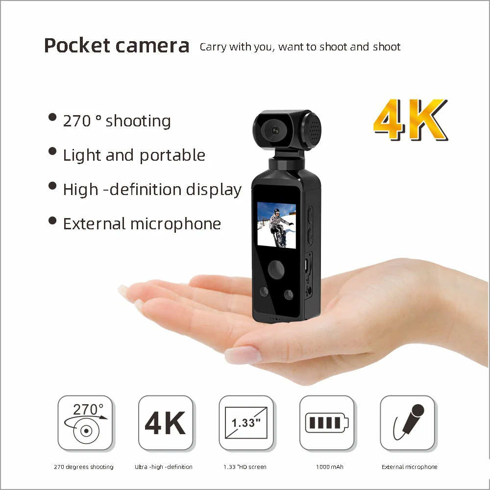 2023-New-4K-Sports-Pocket-Camera-270-Degree-Rotating-Lens-High ...