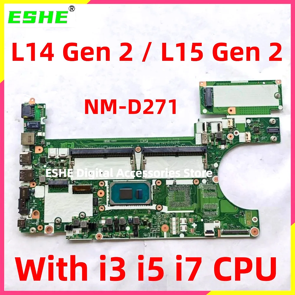 NM-D271 Motherboard For Lenovo ThinkPad L14 Gen 2 L15 Gen 2 Laptop Motherboard With i3 i5 i7 CPU ...