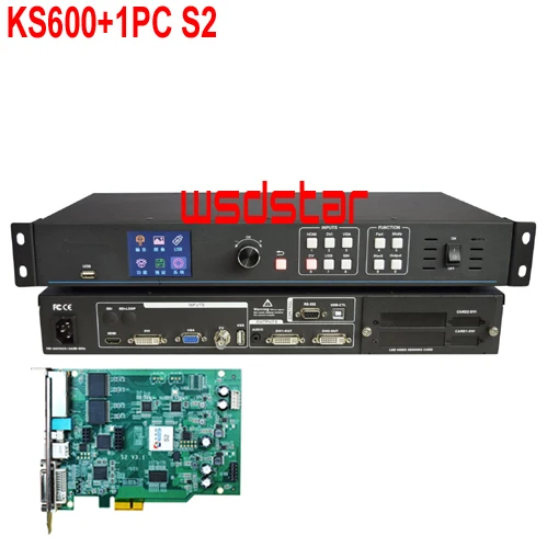 KS600+1PCS S2 LED Video Processor Scaler USB/CVBS/DVI/VGA/HDMI LED ...