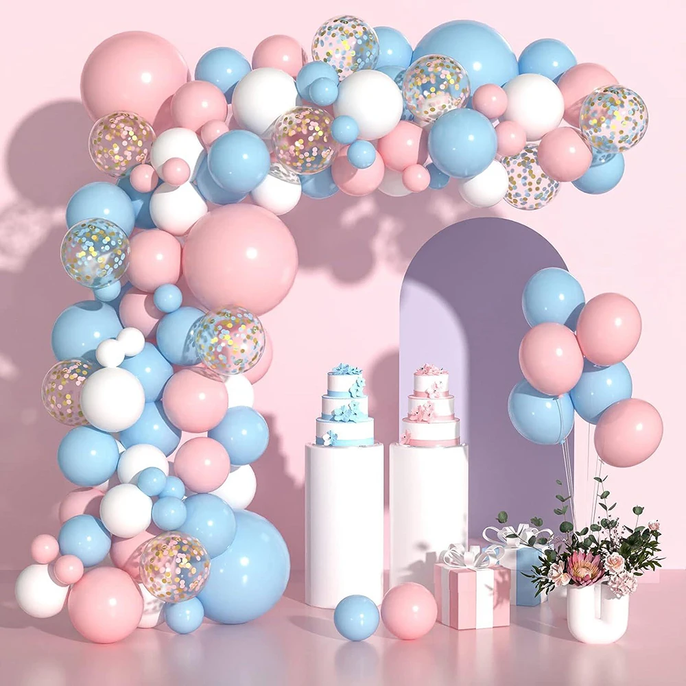 Bal-es-de-l-tex-Garland-Arch-Kit-Confetti-Rosa-Pastel-Azul-Birthday ...