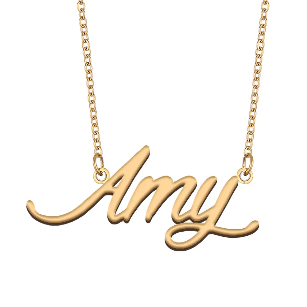 Amy-Name-Necklace-for-Women-Nameplate-Pendant-Gold-Color-Stainless ...