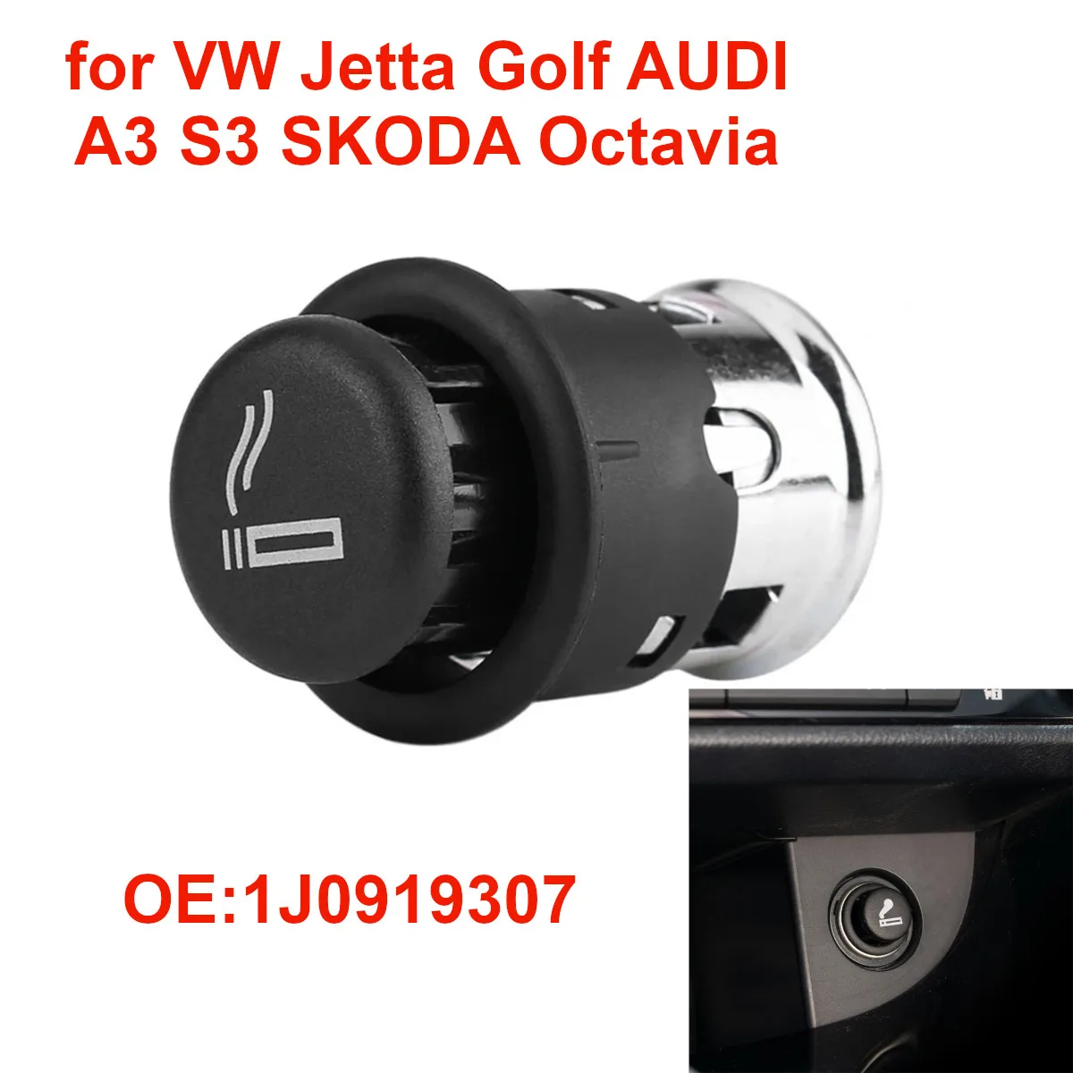 Car Cigarette Lighter Plug 1J0919307 for VW Polo Passat Jetta for Audi ...