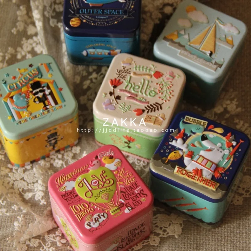 1PCS Exquisite 3D Cartoon Tin Box Biscuit /Tea leaf Sundries Container ...