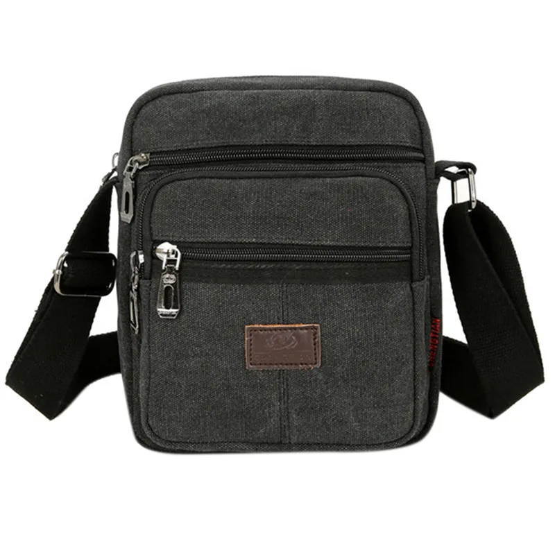 Men's Shoulder Bag Casual Small Canvas Square Large Capacity Crossbody ...