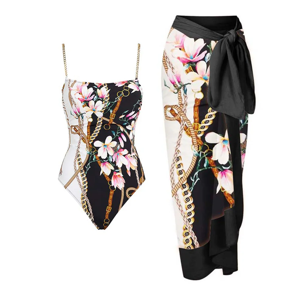 Fashion-Print-Open-Back-One-Piece-Swimsuit-Holiday-Beachwear-Beach ...