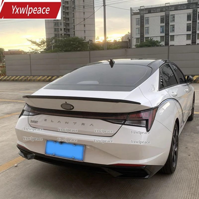 탄소 섬유 룩 리어 트렁크 스포일러, ABS 밝은 블랙, 현대 엘란트라 아반떼 CN7 2020 2021, 고품질 자동차 액세서리| | - AliExpress
