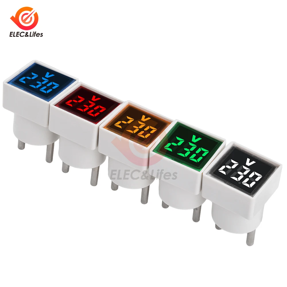 AC-50-500V-Square-Round-LED-Digital-Voltmeter-110V-220V-Voltage-Meter ...