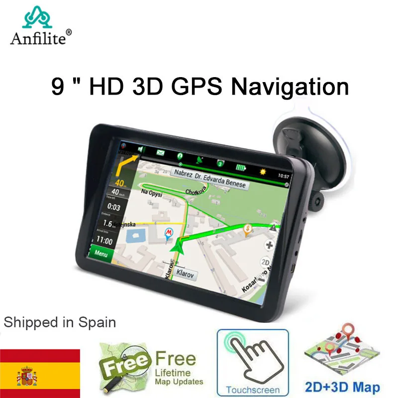 Anfilite 9 inch Car GPS Navigator HD LCD screen 256MB Navitel satellite ...