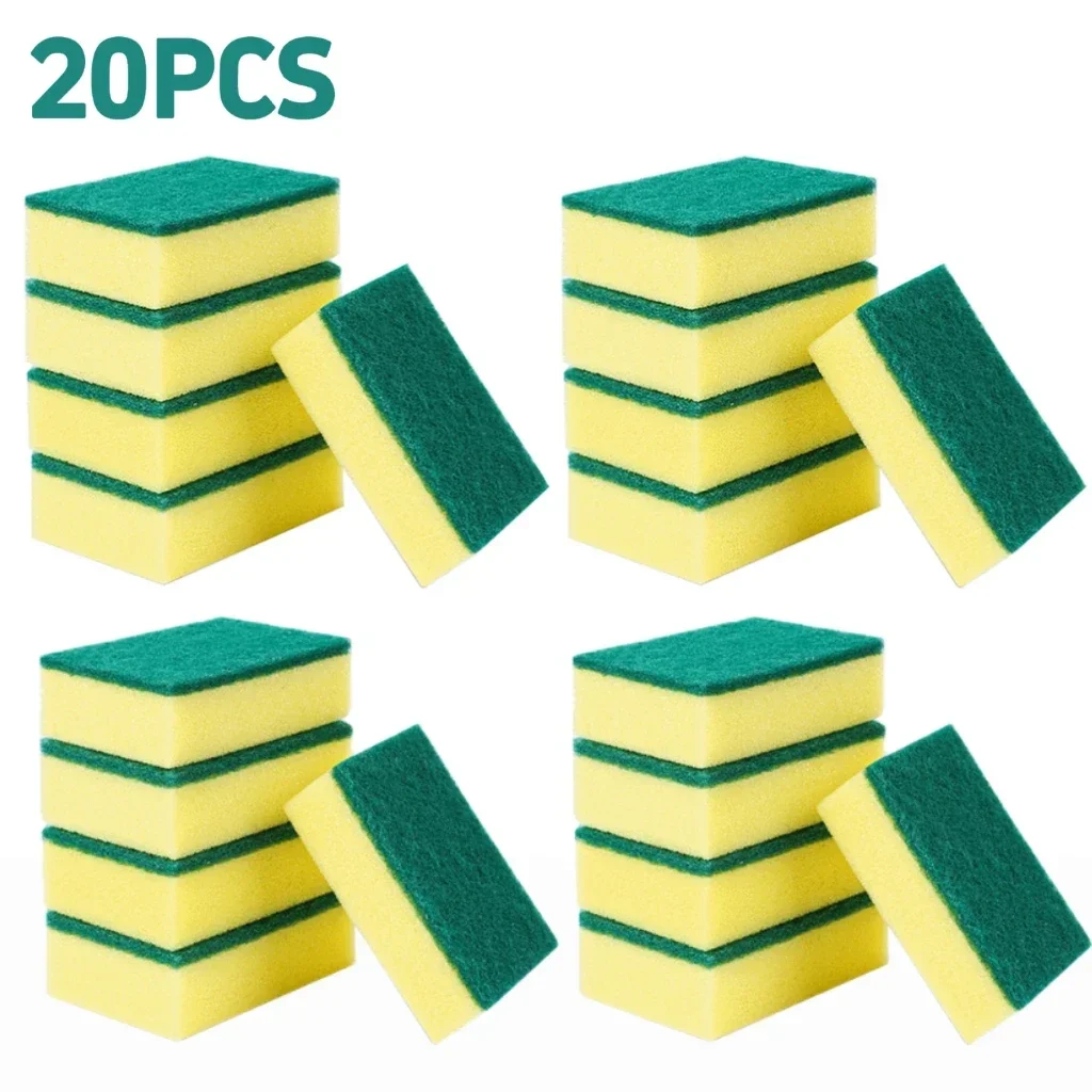 10-20pcs-Reusable-Double-Sided-Cleaning-Sponge-Dishwashing-Cleaning ...