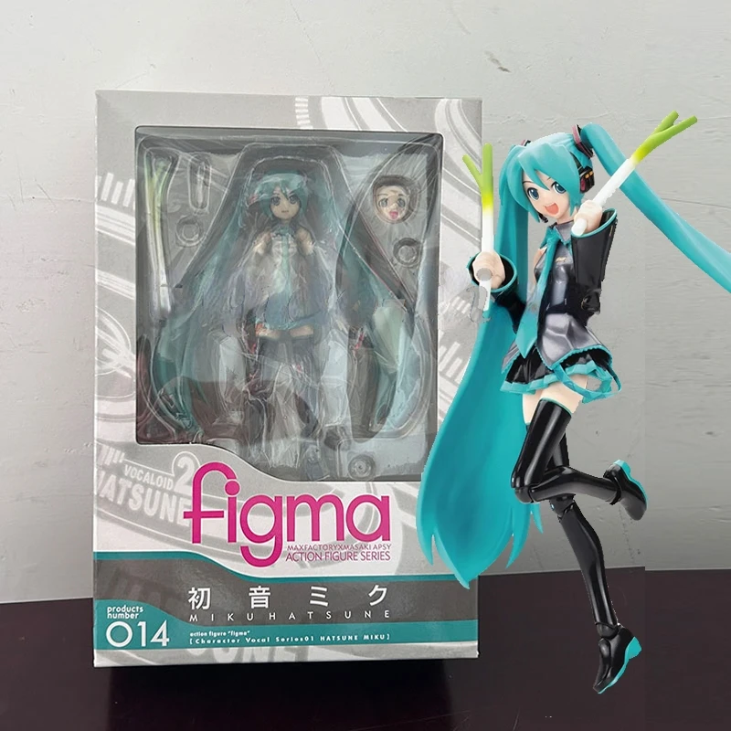14cm Anime Hatsune Miku Figma 014 Joint Movable Face Change Boxed Doll ...