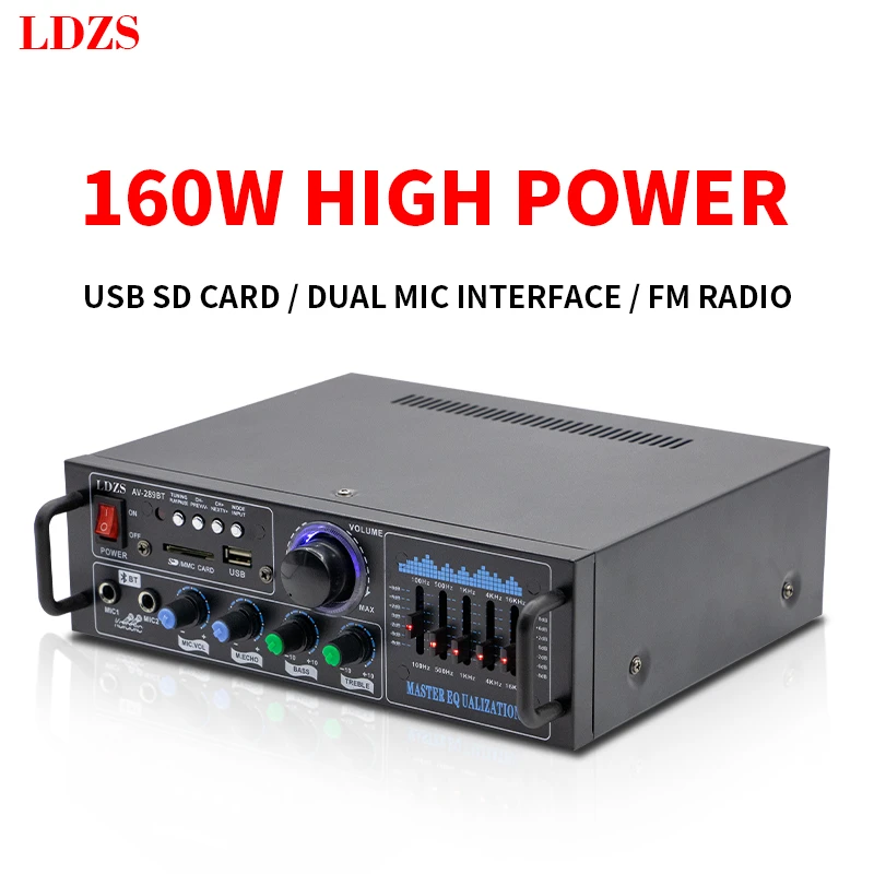 Ldzs Home Amplifier Audio 220v Bass Audio Power Bluetooth Digital Amplifier Hifi Fm Usb Sd Led ...