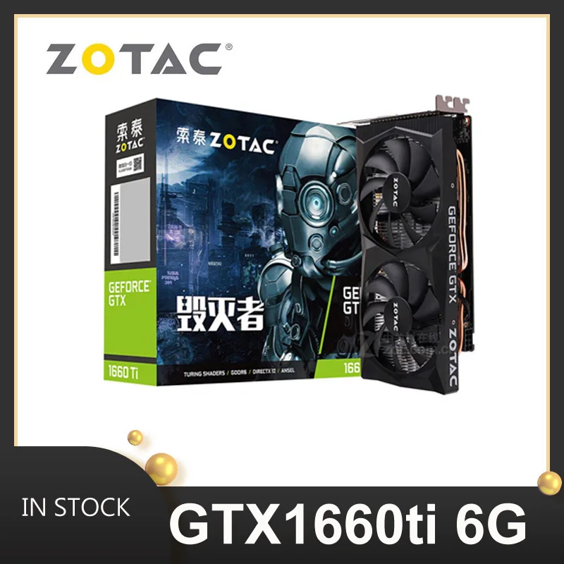 การ์ดจอ Zotac GTX 1660 Ti 6G Gddr6 192bit Nvidia Geforce BTC การ์ดแสดงผลใน GXT 1060 1650 1050ti ...