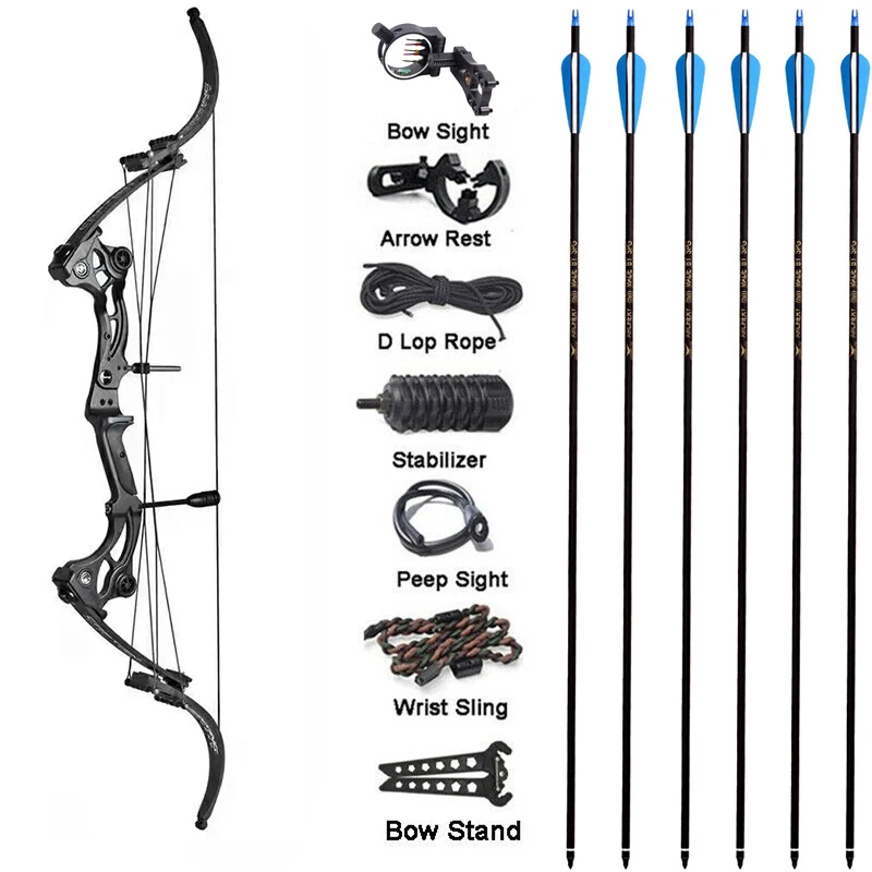 Recurve-Bow-50-Inch-30-55-Lbs-Straight-Curved-Limb-with-Stabilizer-Bar ...